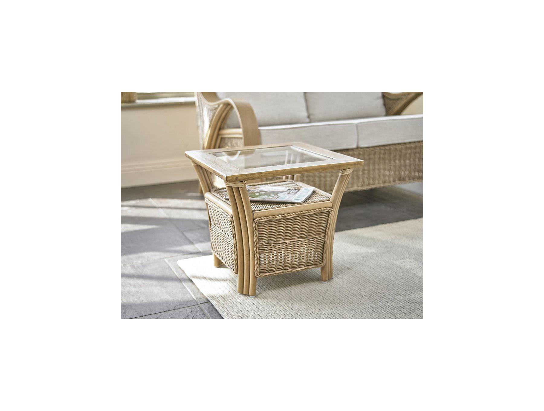 Caernarfon woven rattan side table