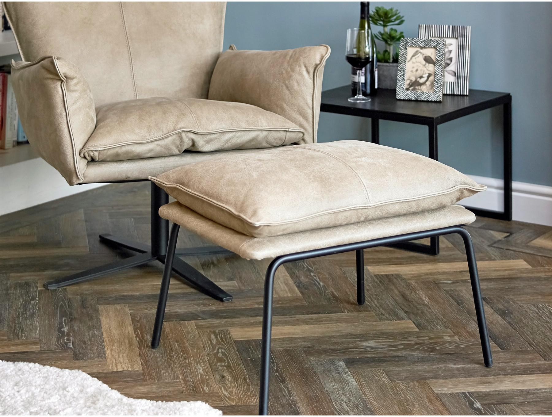 Gaucho | Leather Swivel Armchair and Footstool | Holloways
