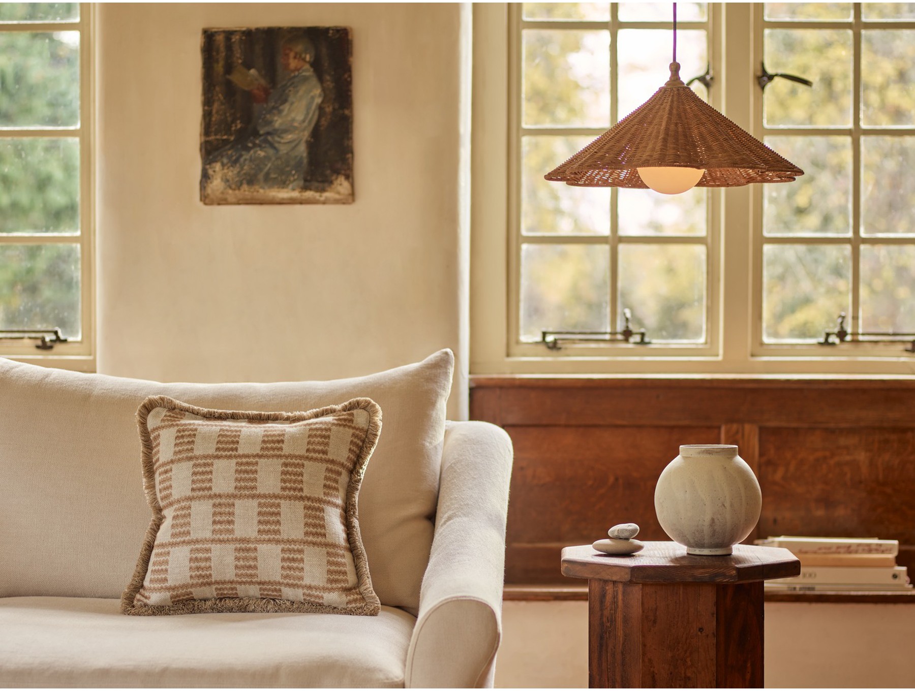 Neptune | Athena Rattan Pendant Light | Holloways