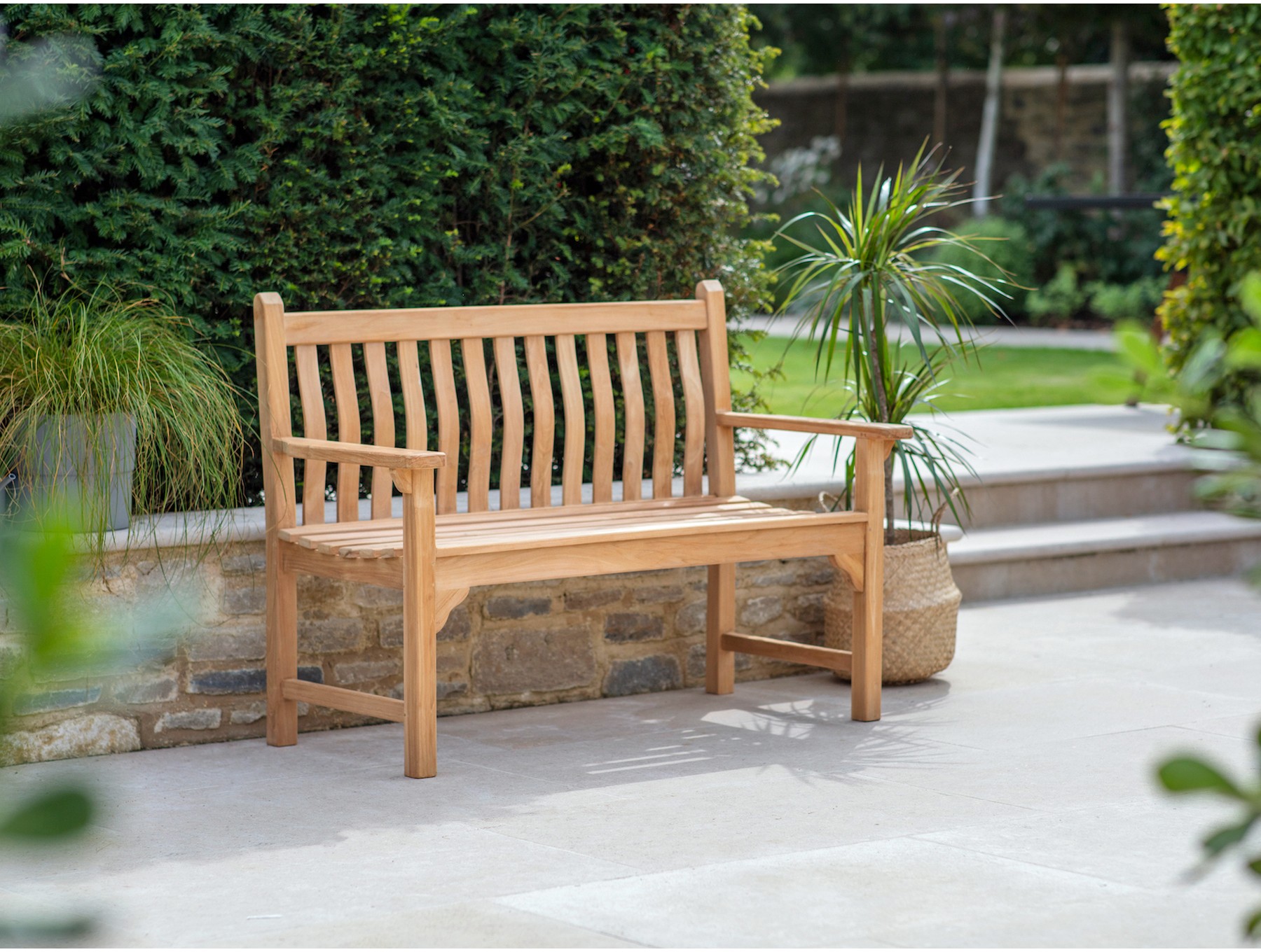 Bramblecrest | Two-Seater Teak Bench | Holloways