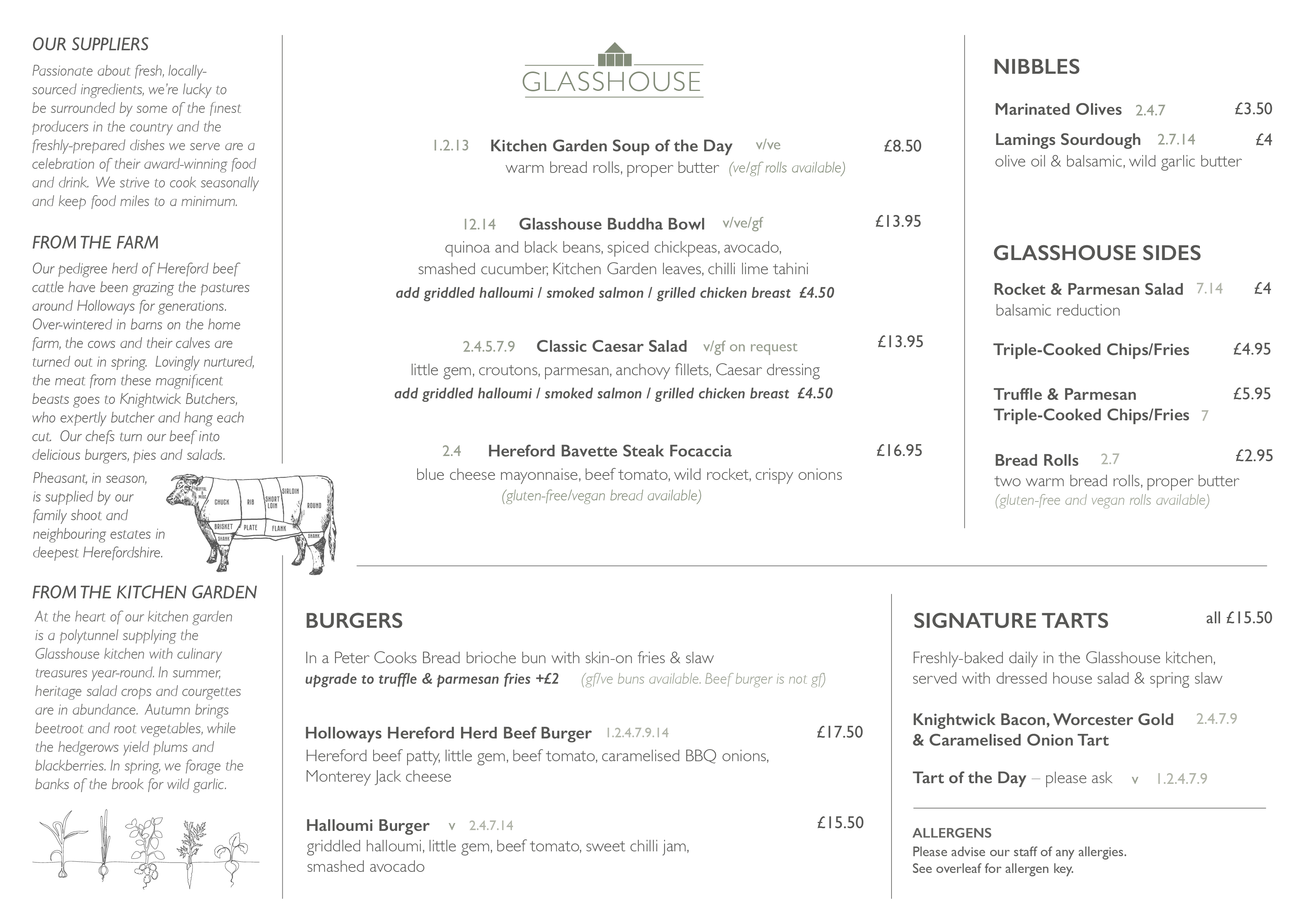 The Glasshouse Menus | Holloways