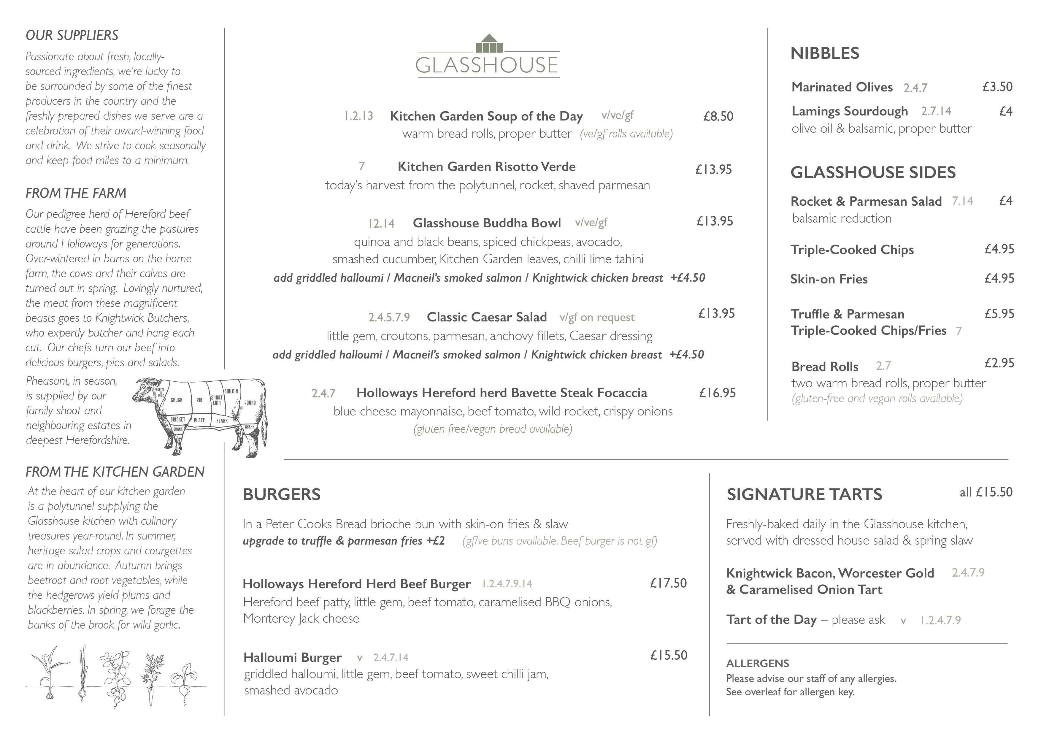 The Glasshouse Menus | Holloways